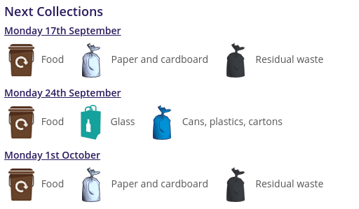 What to put out for this week's 'bin night'